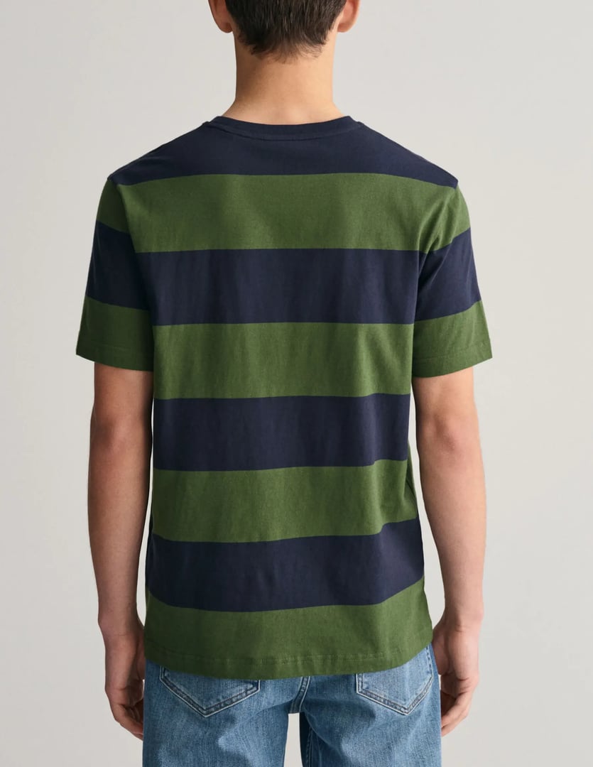 GANT t-shirt ριγε 100% βαμβακι με κεντημενο Logo στο στηθος, κανονικη ...