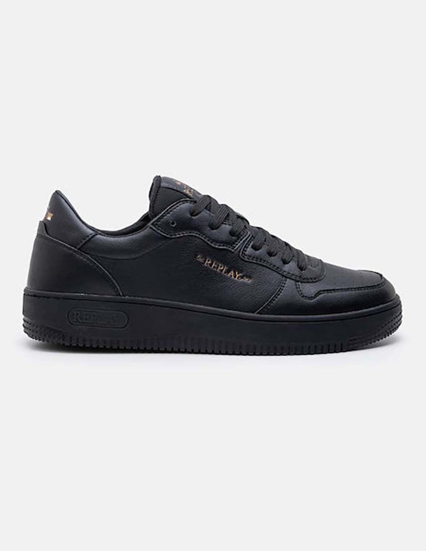 REPLAY SNEAKER ΜΑΥΡΟ 100% ΔΕΡΜΑ ΜΕ ΚΟΡΔΟΝΙΑ ΚΑΙ ΤΟ LOGO ΤΟΥ ΟΙΚΟΥ ΣΤΟ ...