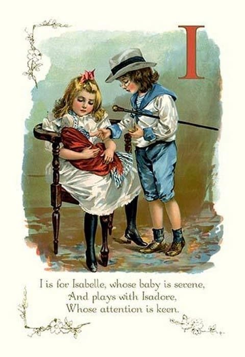 I is for Isabelle - Art Posters or Prints on Paper or Canvas - Vintage ...