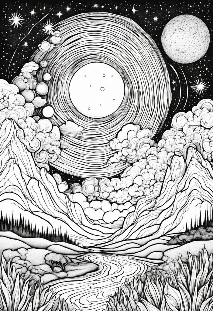 Stunning Night Sky Coloring Sheets – Color And Play