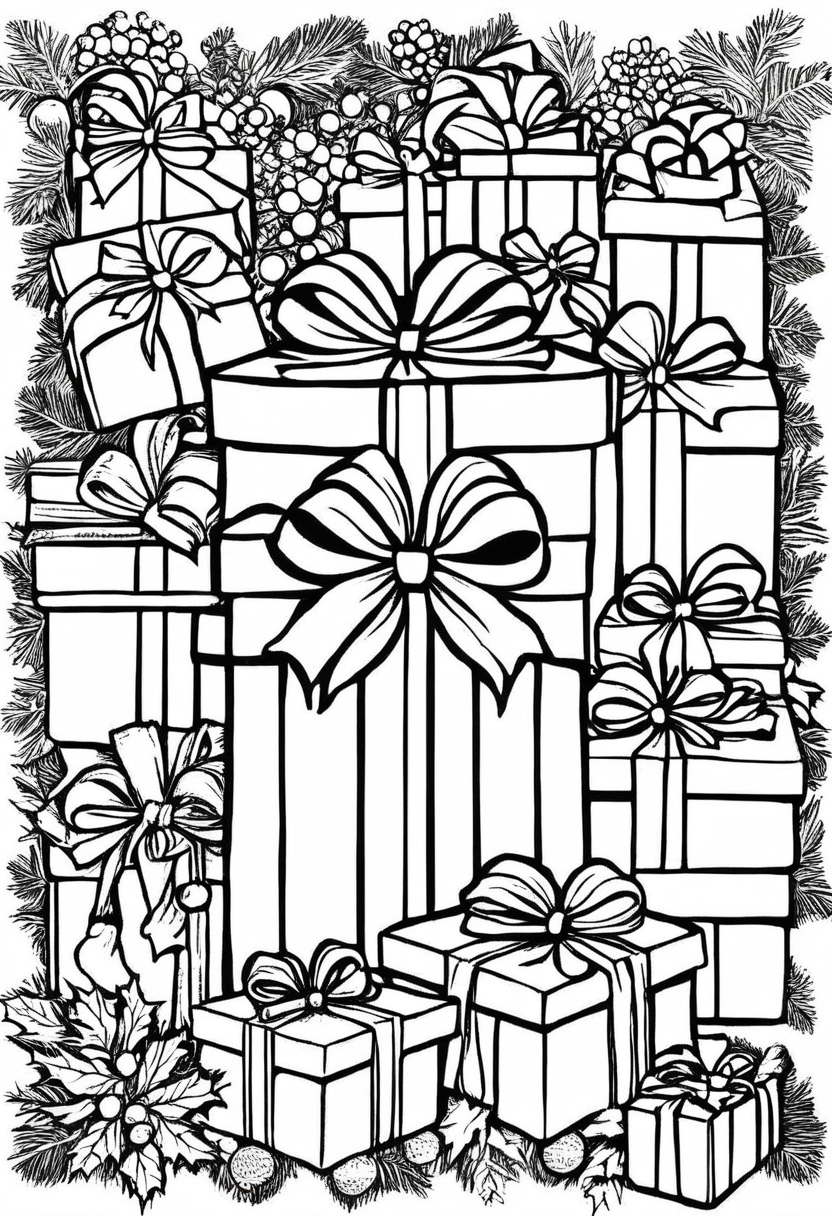 Adorable Cute Christmas Presents Coloring Pages – Color And Play