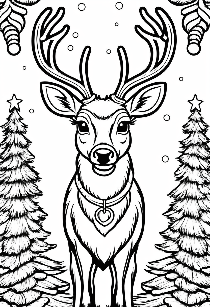 Adorable Christmas Reindeer Coloring Sheets – Color And Play