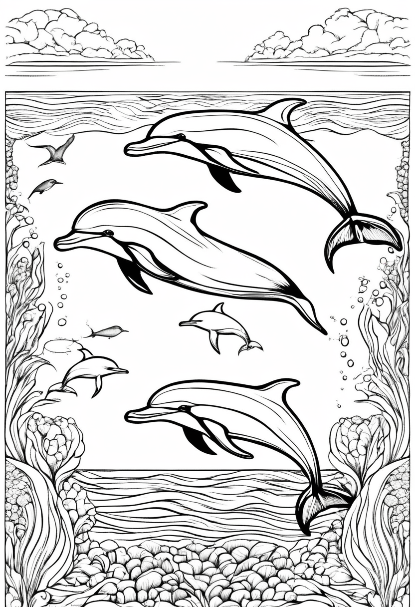 Beautiful Dolphin Coloring Sheets – Color And Play