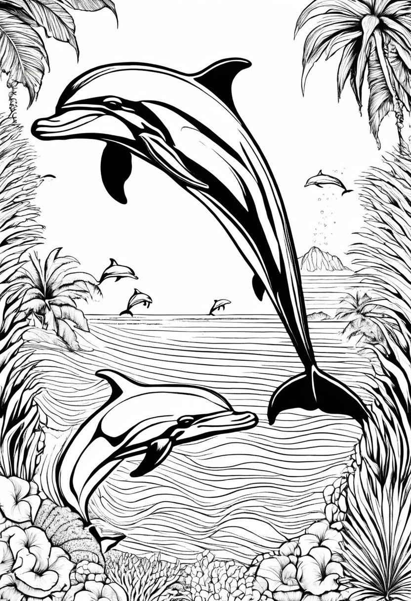 Beautiful Dolphin Coloring Sheets – Color And Play