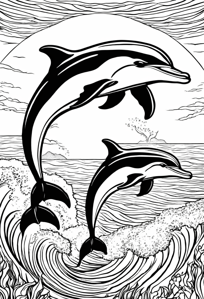 Beautiful Dolphin Coloring Sheets – Color And Play