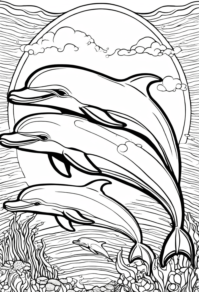 Beautiful Dolphin Coloring Sheets – Color And Play