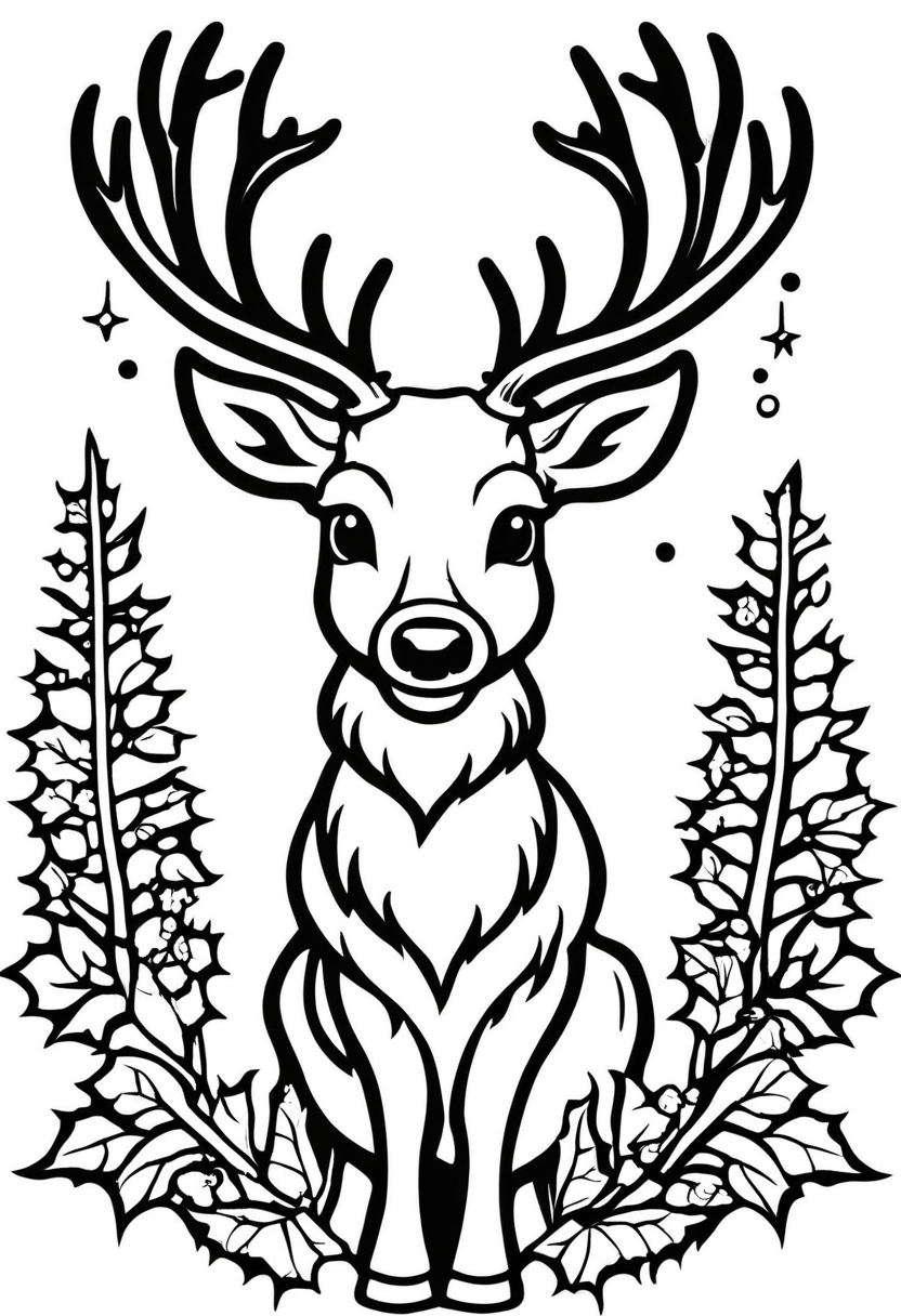 Adorable Christmas Reindeer Coloring Sheets – Color And Play