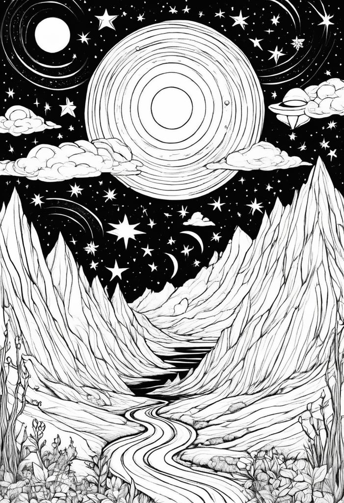 Stunning Night Sky Coloring Sheets – Color And Play