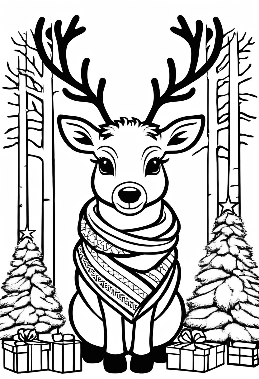 Adorable Christmas Reindeer Coloring Sheets – Color And Play