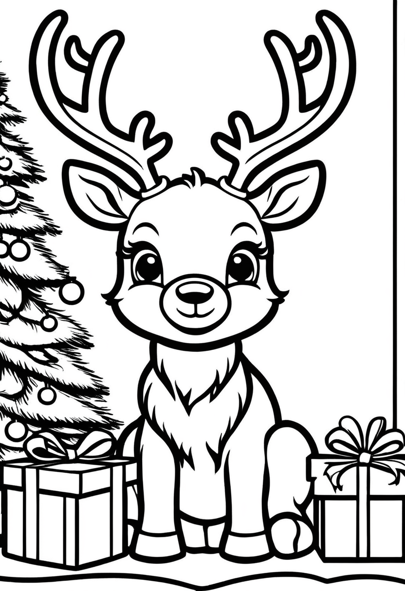 Adorable Christmas Reindeer Coloring Sheets – Color And Play
