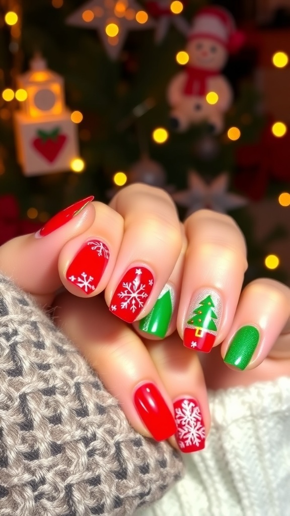 Festive Short Christmas Nail Designs for 2025