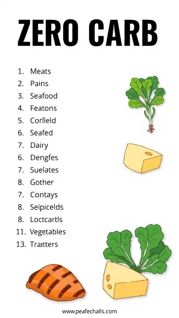 Zero Carb Food List Printable