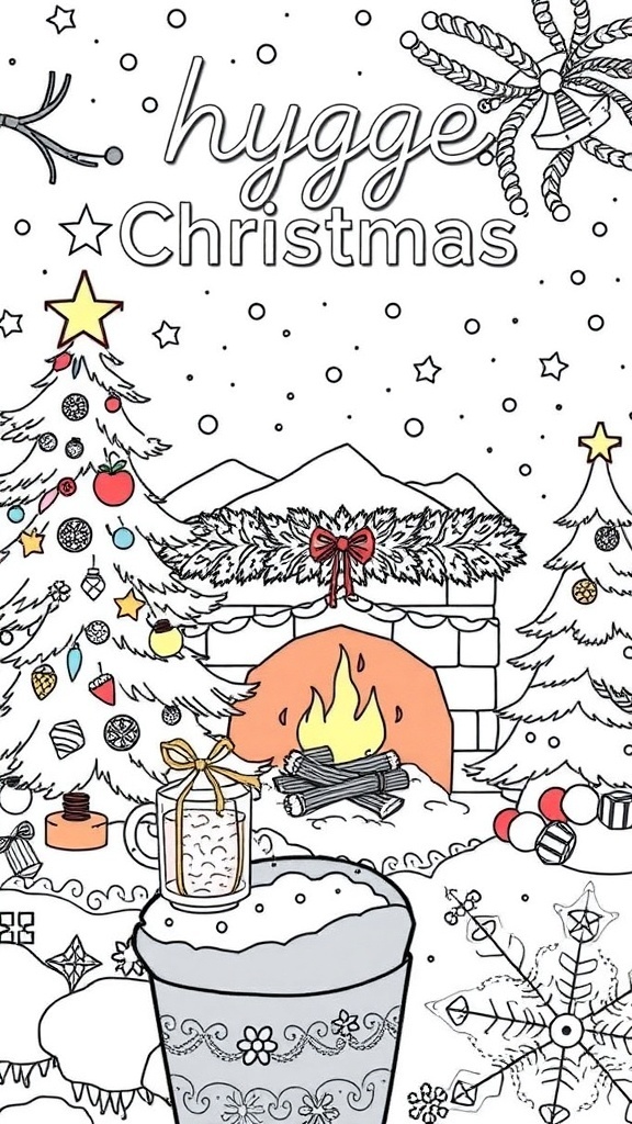 Hygge Christmas Coloring Pages