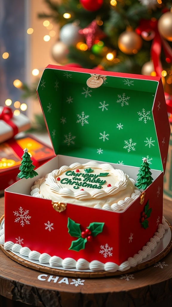 Festive Christmas Cake Box Design