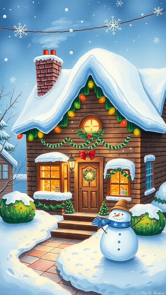 Festive Christmas House Drawing Ideas