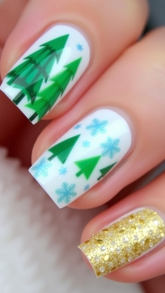 Festive Non-Red Christmas Nail Art Ideas