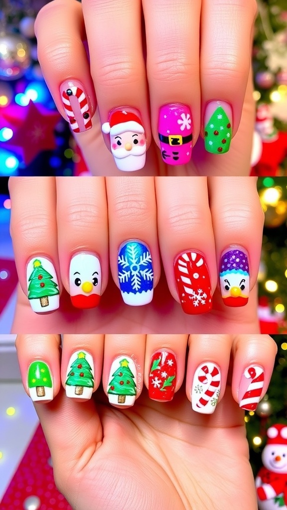 Fun Kids Christmas Nail Art Designs