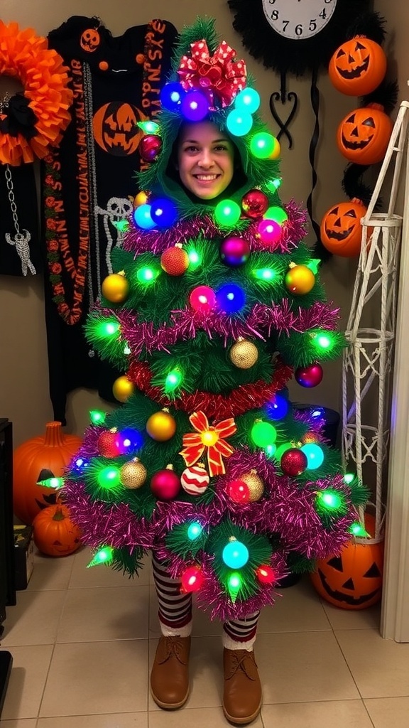 DIY Christmas Tree Halloween Costume