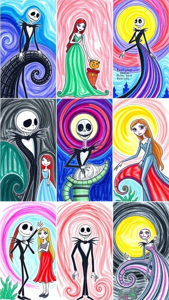 Nightmare Before Christmas Themed Drawing Ideas for Kids