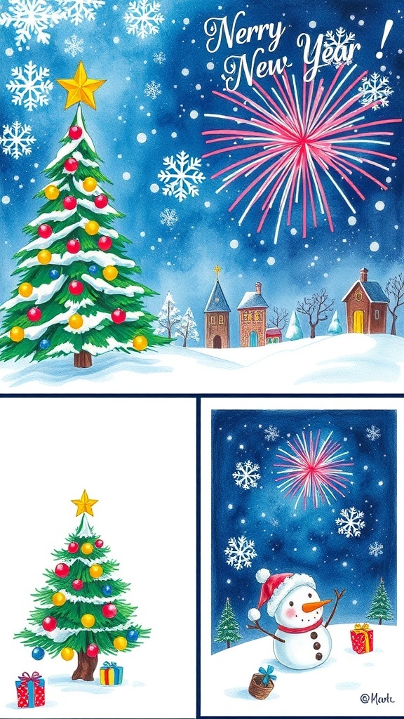 Festive Drawing Ideas for Christmas and New Year