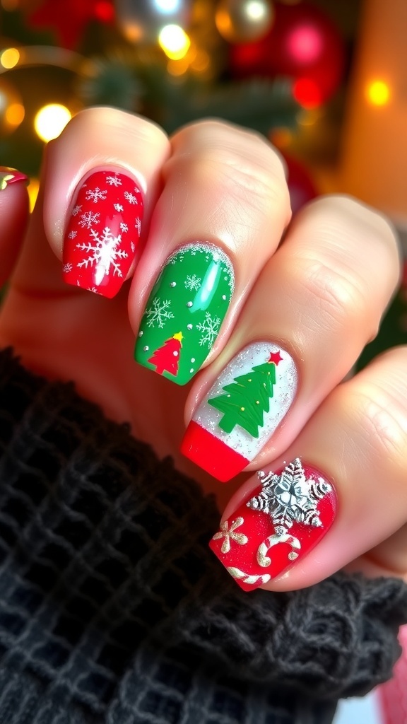 Festive Gel X Christmas Nail Art