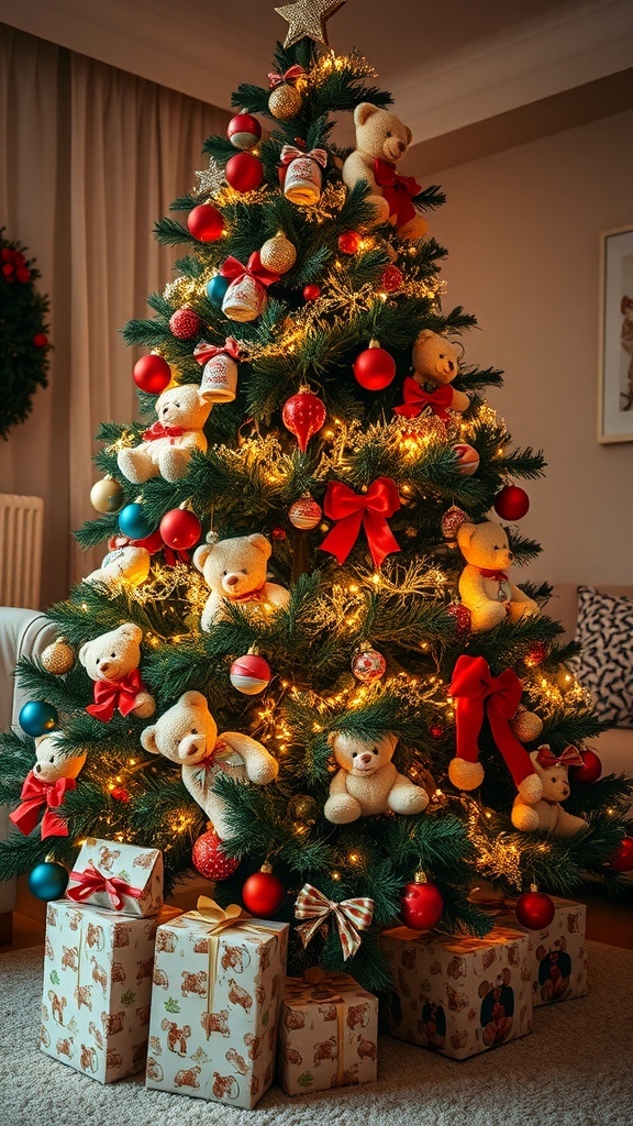 Teddy Bear Christmas Tree Decoration Ideas