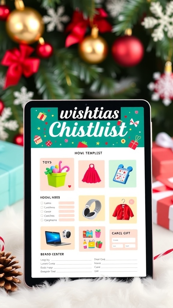 Christmas Wishlist Template on Canva