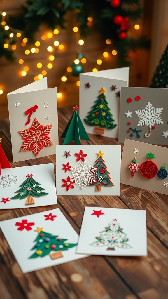 Handmade Paper Quilling Christmas Cards