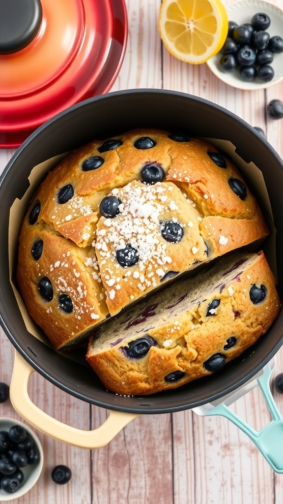Dutch Oven Blueberry Lemon Bread Recipe