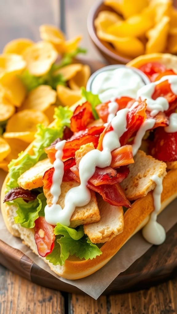 Chicken Bacon Ranch Subs Recipe
