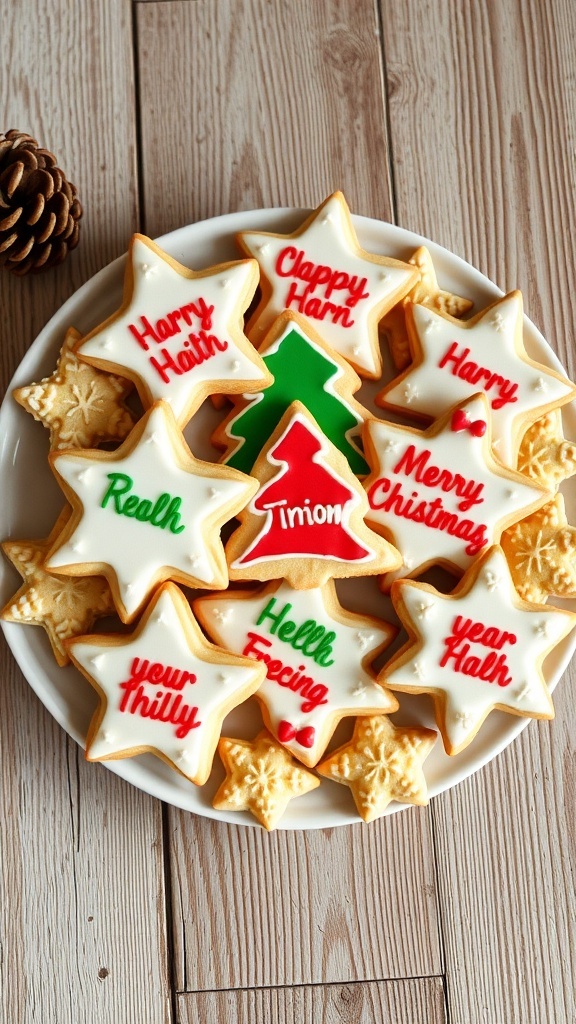 Decorative Christmas Lettering Cookies Recipe