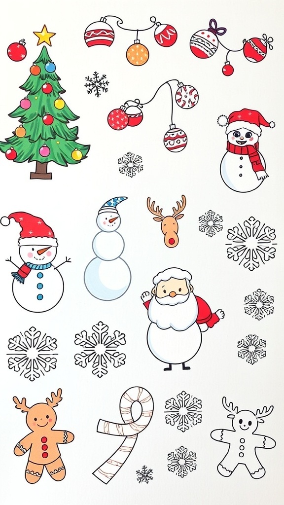 Christmas Doodles Coloring Pages