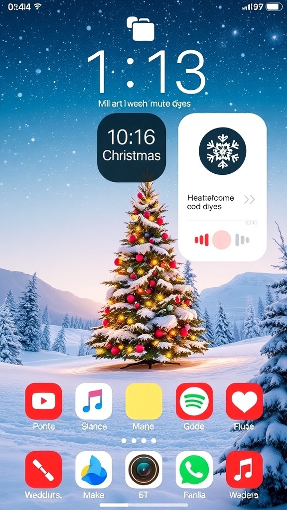 Christmas Home Screen Aesthetic for iOS 16
