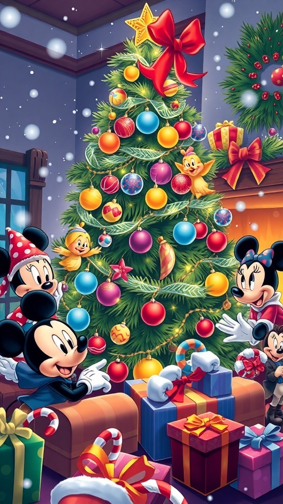 Disney Character Christmas Drawings
