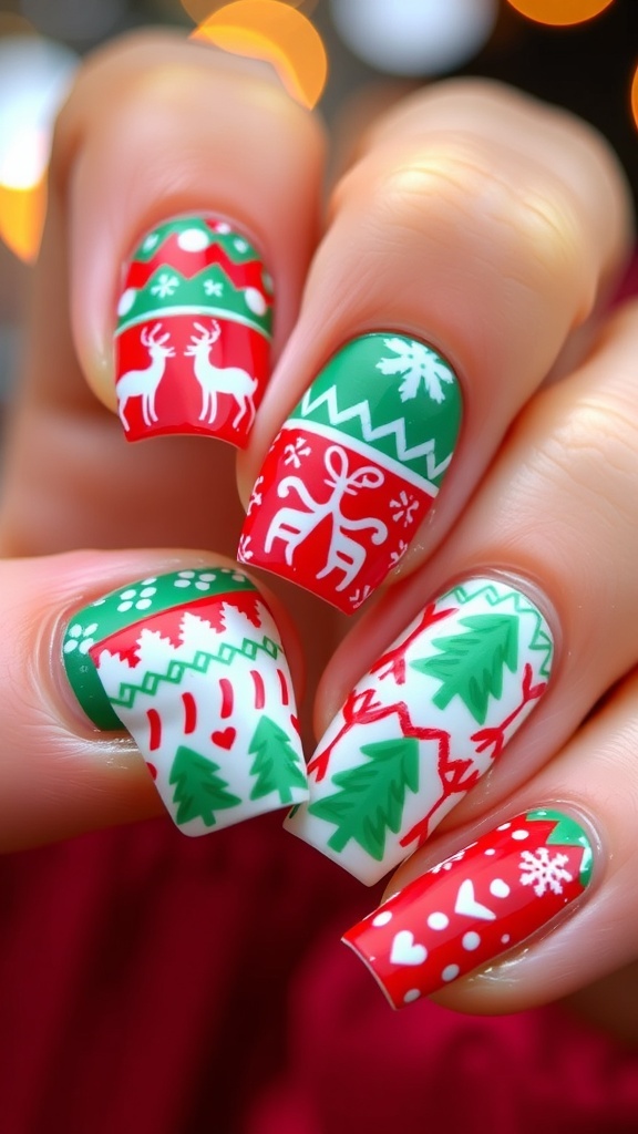 Christmas Nail Art Inspired by Festive Jumpers