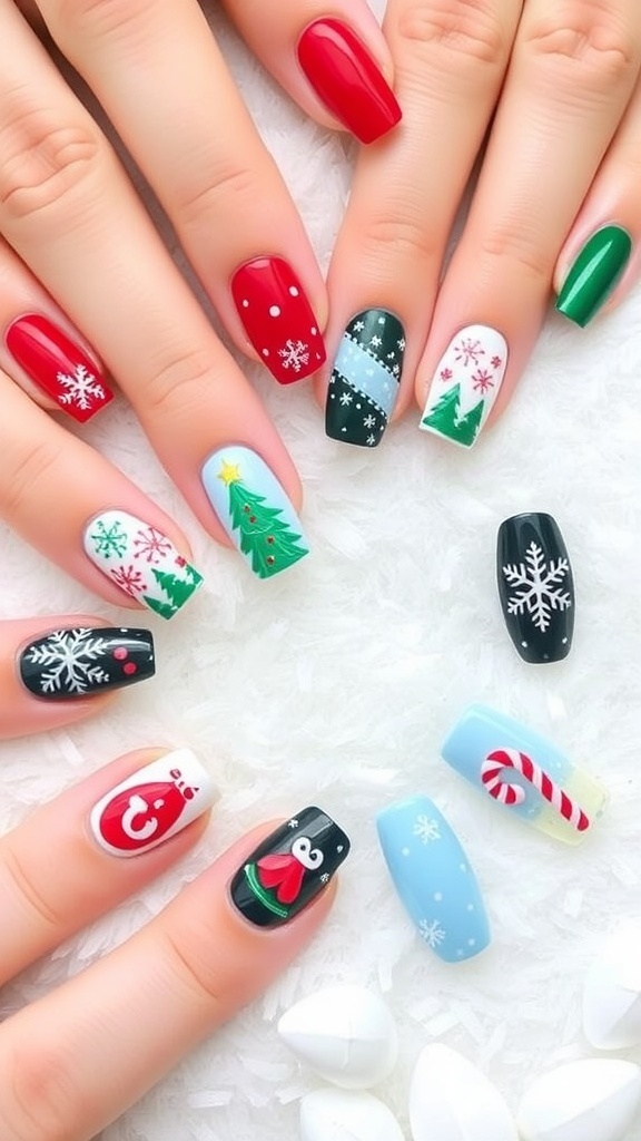 Korean Christmas Nail Art Designs