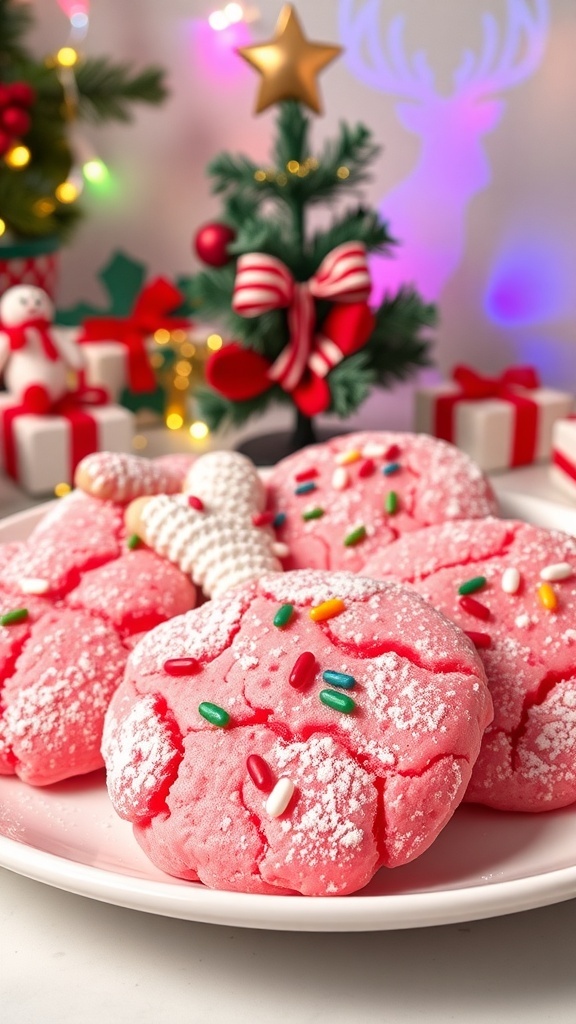 90s Inspired Pink Christmas Cookies