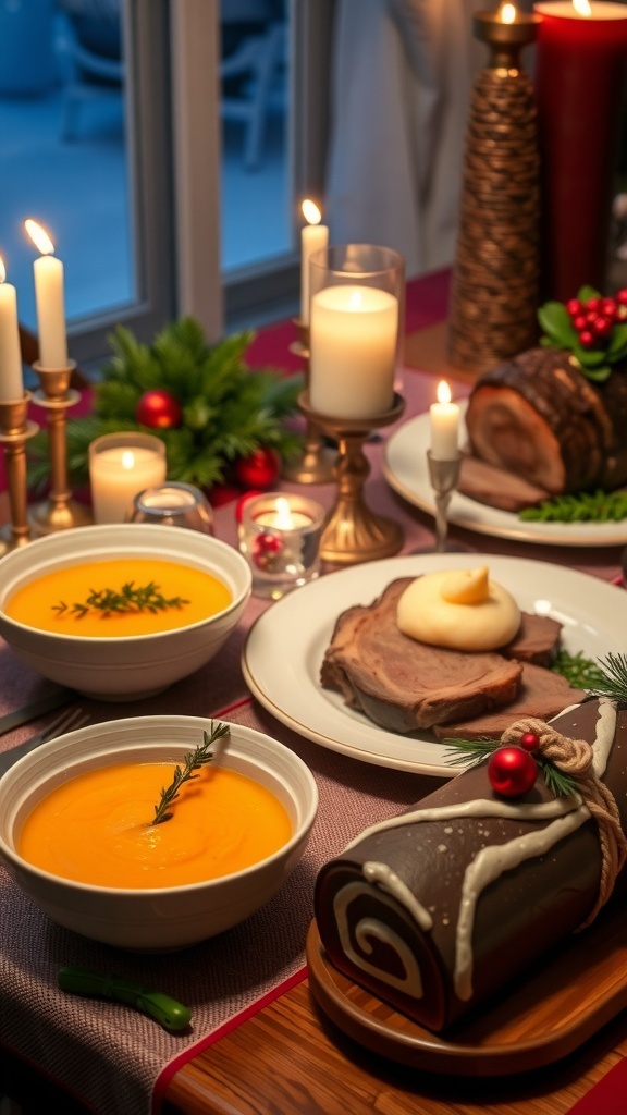 Elegant Christmas Dinner: A Three-Course Meal