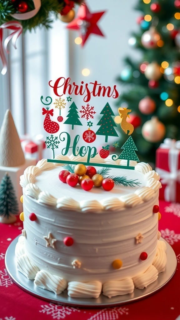 Printable Christmas Cake Topper Template
