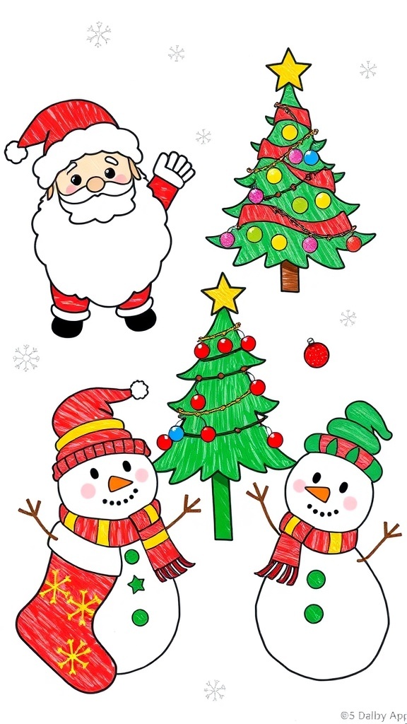 Cute and Easy Christmas Drawings for Kids