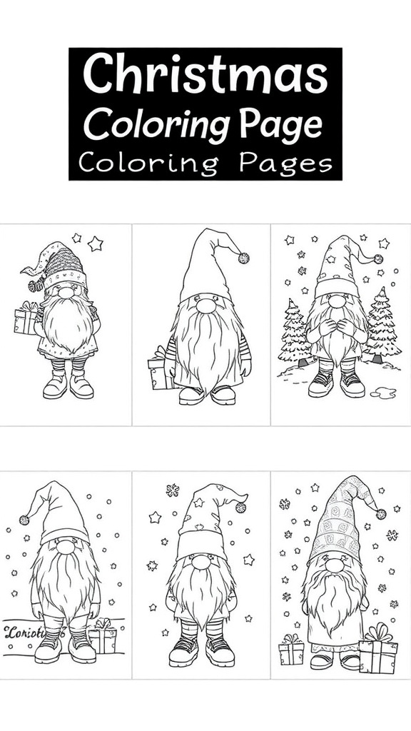 Christmas Gnome Coloring Pages