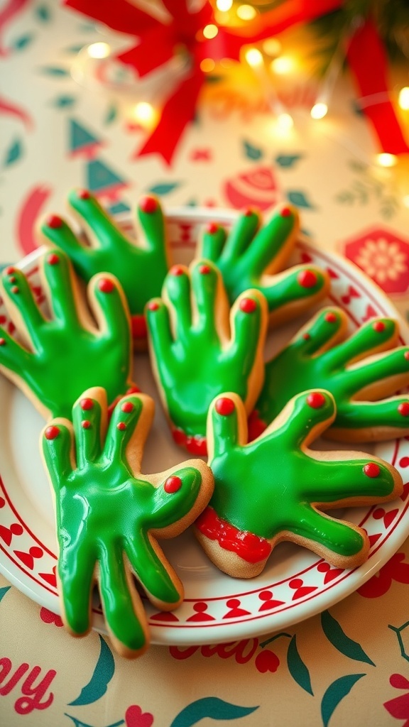 Grinch Hand Christmas Cookies Recipe