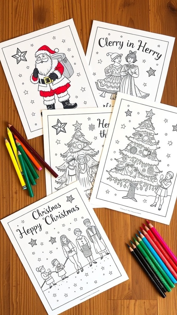 Retro Christmas Coloring Pages