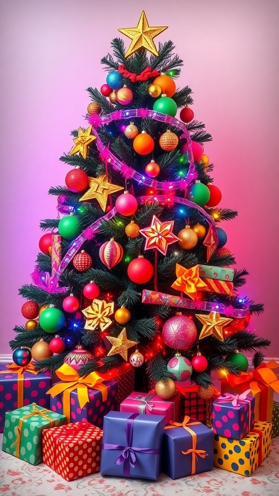 Retro 80s Christmas Tree Decorating Ideas