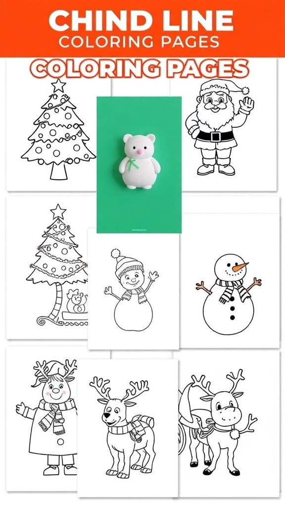 Bold Line Christmas Coloring Pages