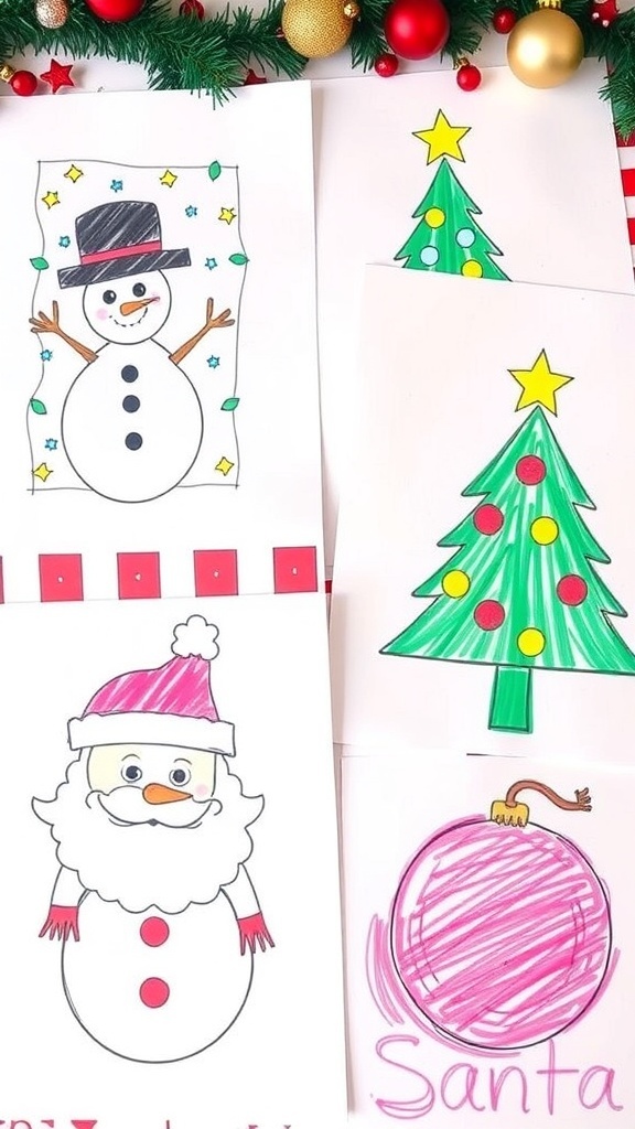Simple Christmas Drawings for Kids