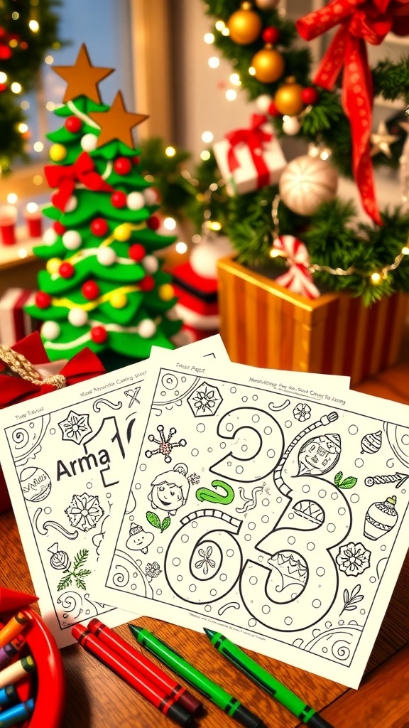 Christmas Coloring Pages with Numbers