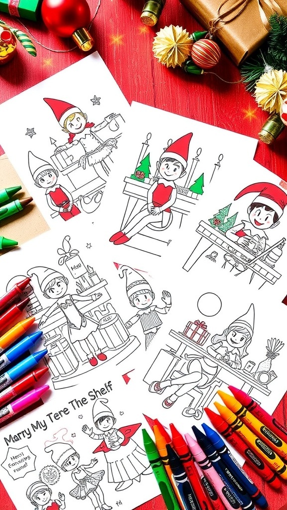 Elf on the Shelf Printable Coloring Pages