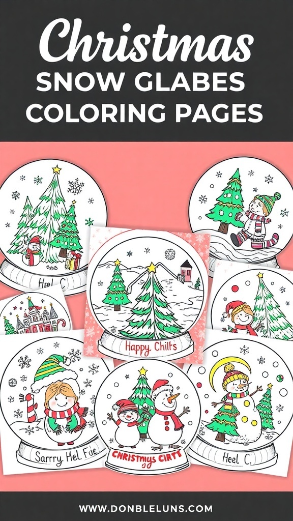 Christmas Snow Globe Coloring Pages