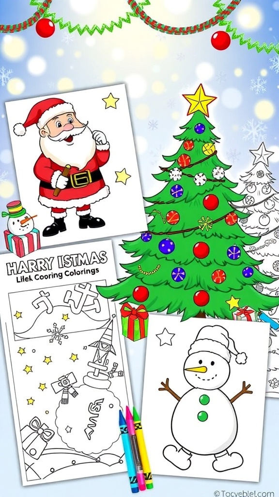 Easy Christmas Coloring Pages for Kids